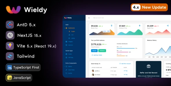 Download Wieldy – React Admin Template Ant Design and Redux Theme Free - Microsoft Dynamics 365 ...