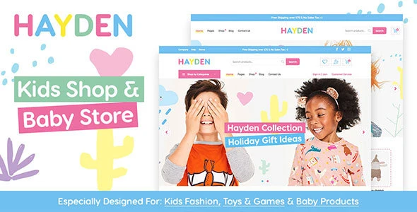 Free Hayden – Kids Store & Baby Shop Nulled Template Download ...