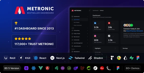 Free Metronic | Tailwind, Bootstrap, React, Next.js, Vue, Angular ...